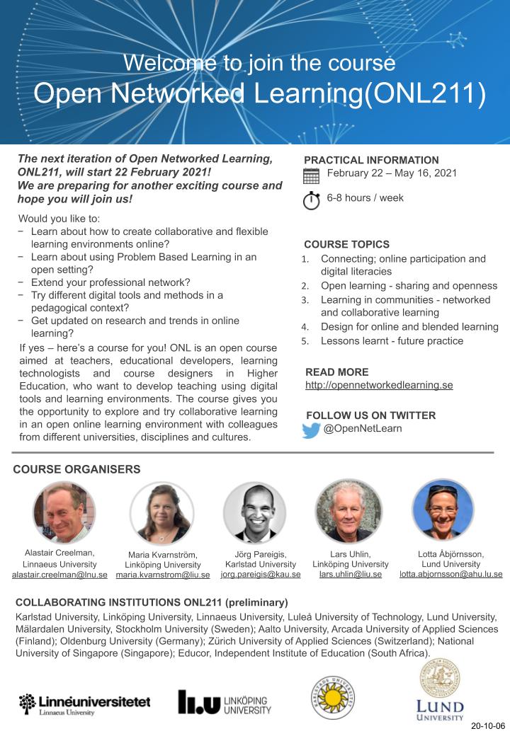 Register for ONL211 – Open Networked Learning
