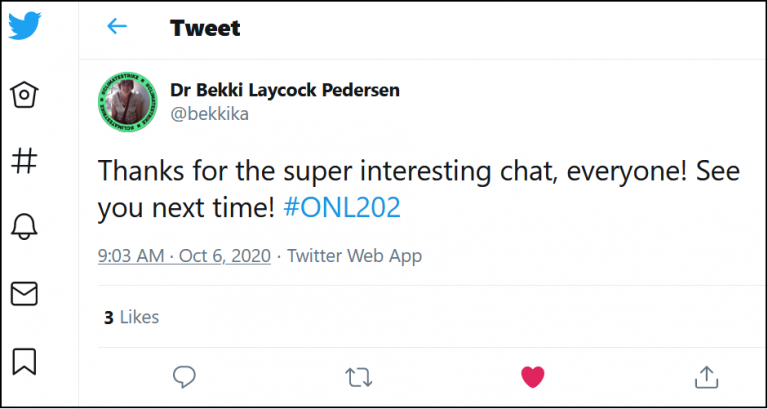 #ONL202 Tweetchat collection of topic 1 – Open Networked Learning