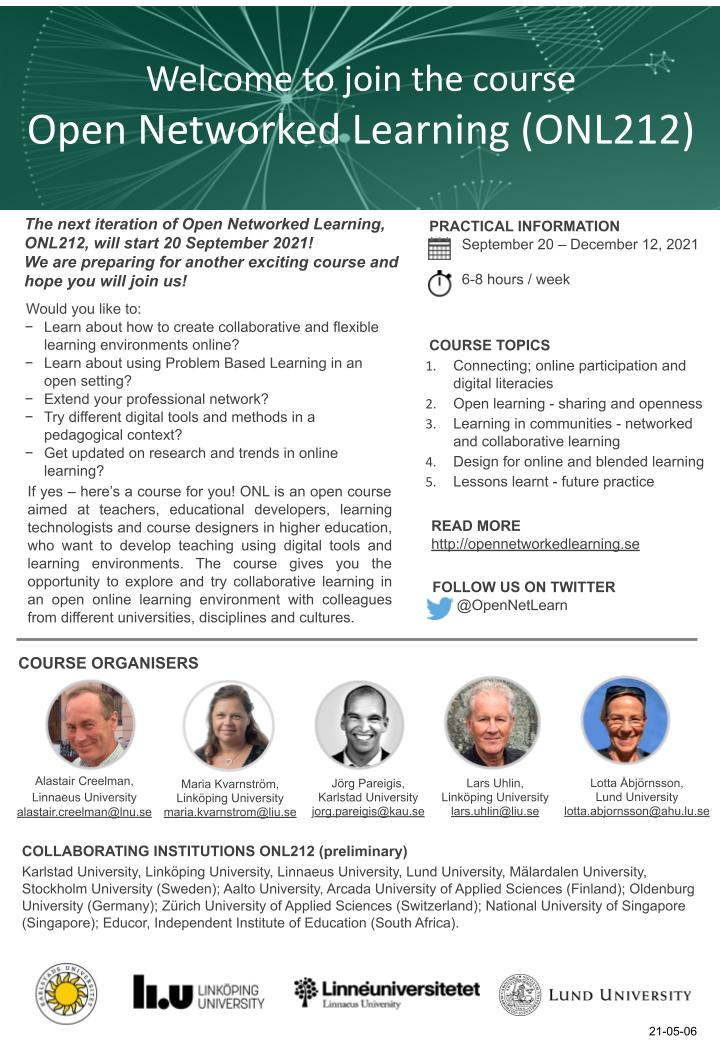 Register for ONL221 – Open Networked Learning